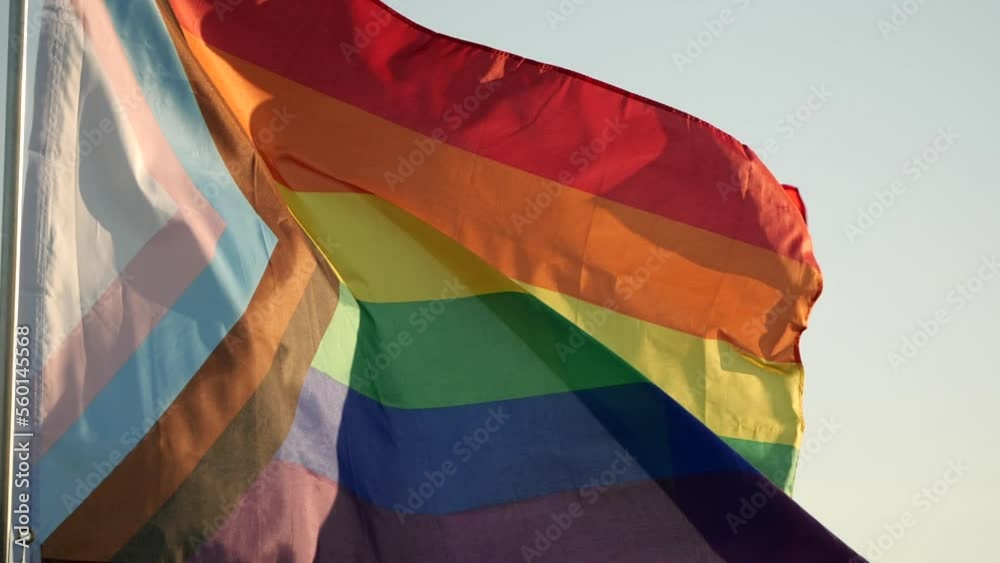 New Lgbt Rainbow Pride Flag Waving Rainbow Flag Is Symbol Gay Lesbian