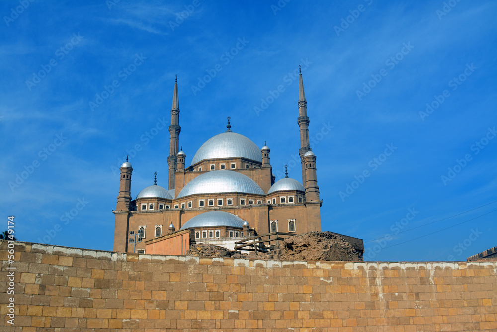 The great mosque of Muhammad Ali Pasha or Alabaster mosque in Citadel ...