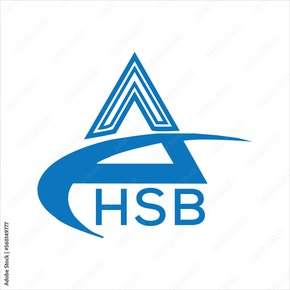 HSB letter logo. HSB blue image on white background. HSB Monogram logo ...