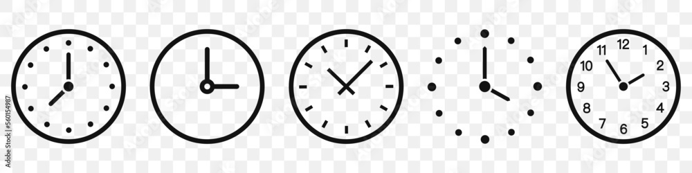 Time & Clock icons set. Clock Time line icon. Time symbols collection ... Time & Clock icons set. Clock Time line icon. Time symbols collection ...