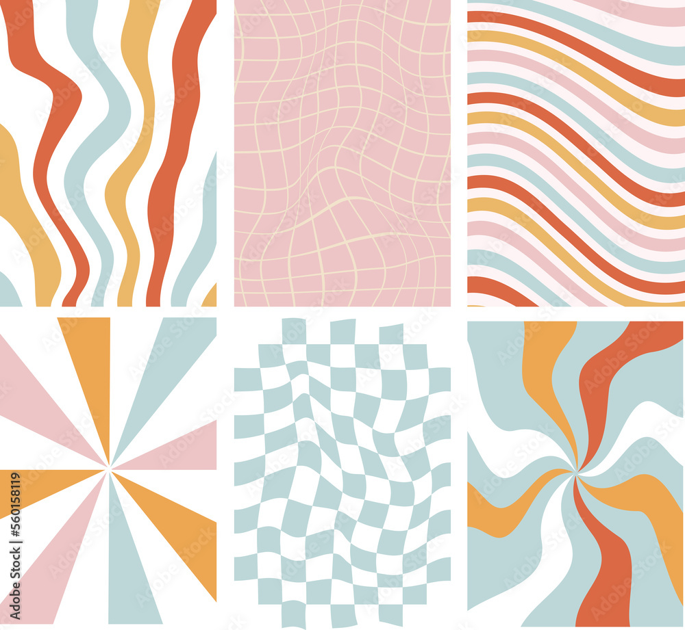 Pastel color 70s retro themed background for posters, wall art ...