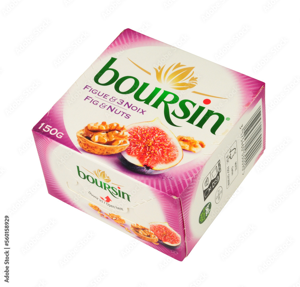 Boursin fig and nut flavour full fat soft creamy cheese in a 150g pack ...