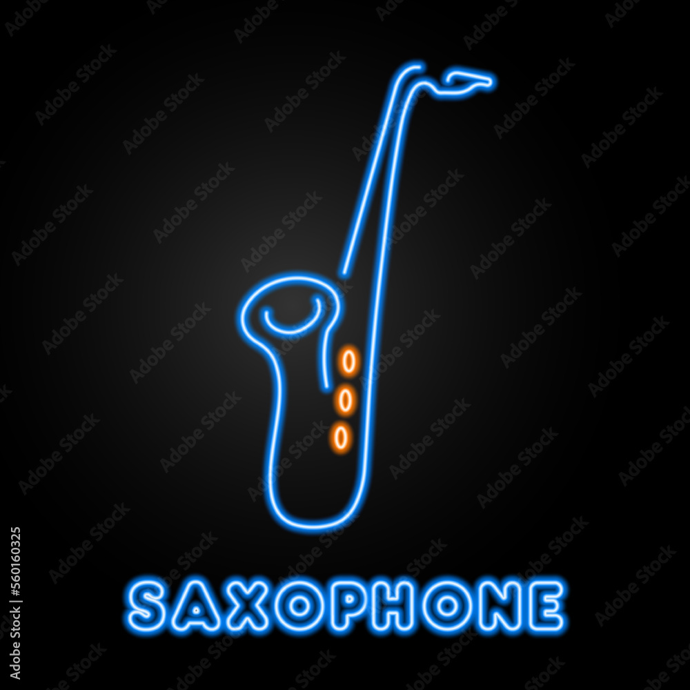 saxophone neon sign, modern glowing banner design, colorful modern ...