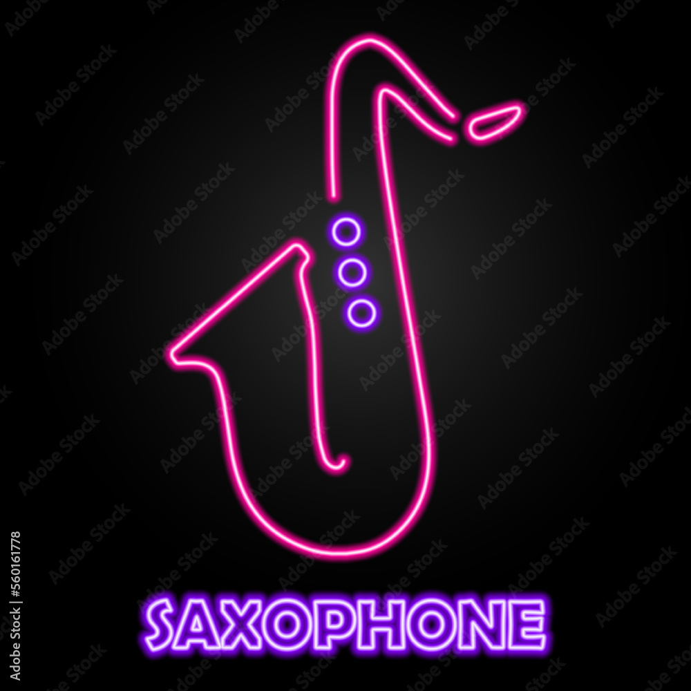 saxophone neon sign, modern glowing banner design, colorful modern ...