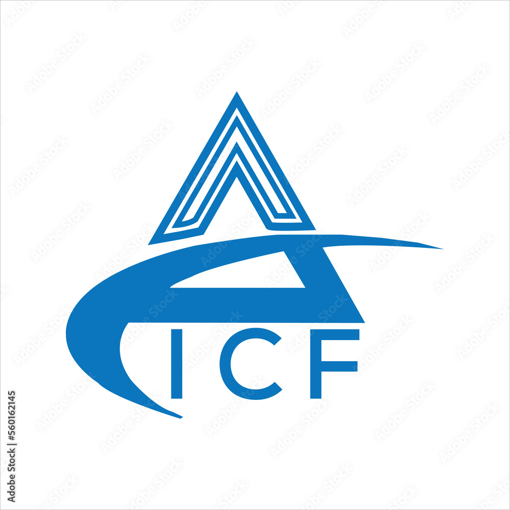 ICF letter logo. ICF blue image on white background. ICF Monogram logo ...
