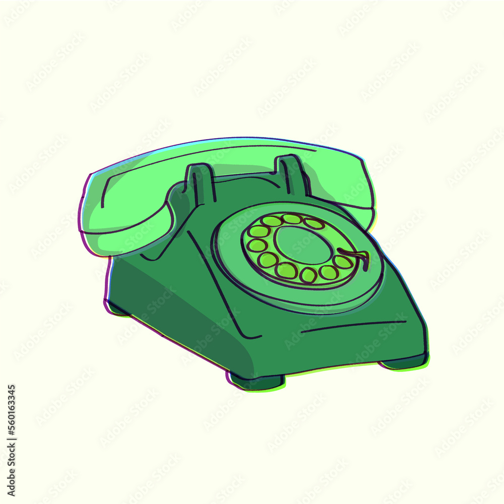 An Elegant and Eye-Catching Illustration of a Classic Green Rotary ...