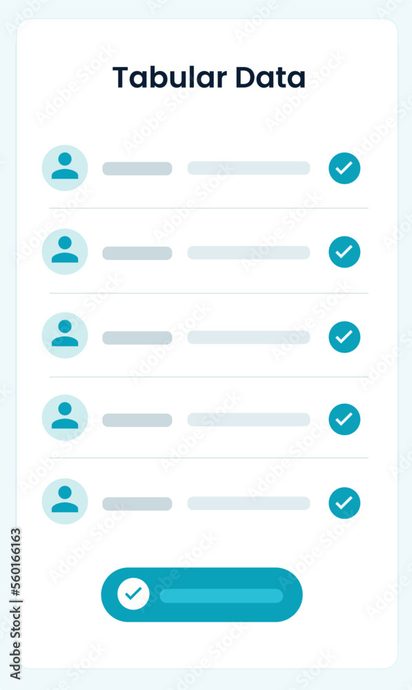Tabular Data Skeleton screen showing profile, the verified customer ...