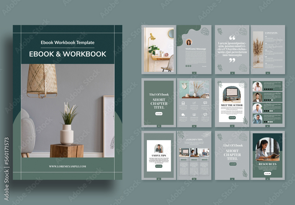 Ebook Work Book Layout Stock Template | Adobe Stock