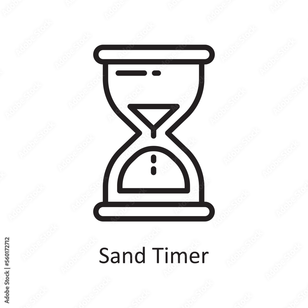 Sand Timer Vector Outline Icon Design illustration. Product Management ...
