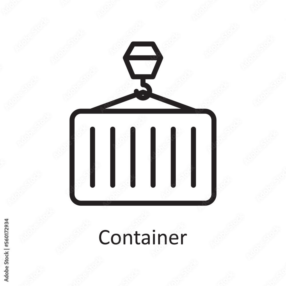 Container Vector Outline Icon Design illustration. Product Management ...