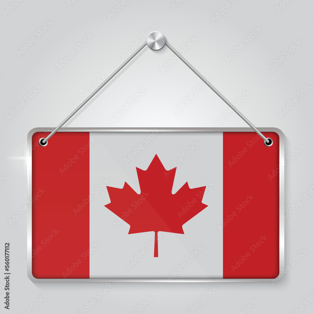 Flag of Canada. The symbol of the state in the pennant hanging on the ...