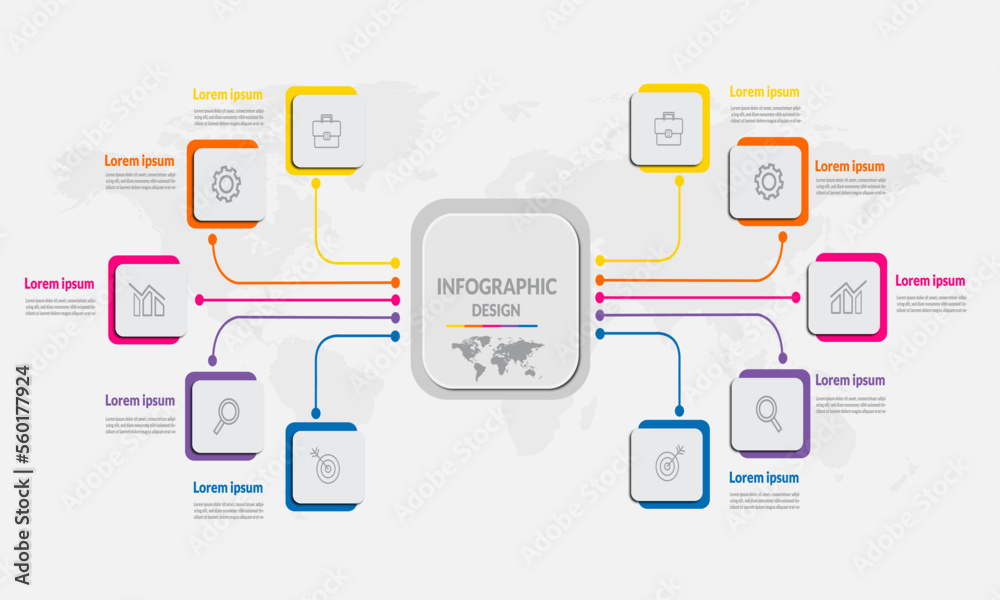 Vector elements for infographics presentation and chart steps or ...