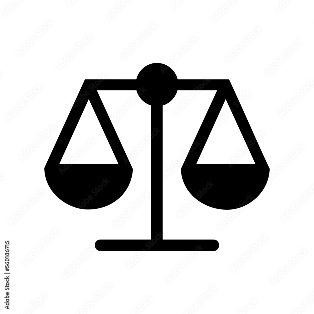 SCALE PICTOGRAM, SYMBOL OF BALANCE, WEIGHT AND EQUITY. ZODIAC SIGN ...