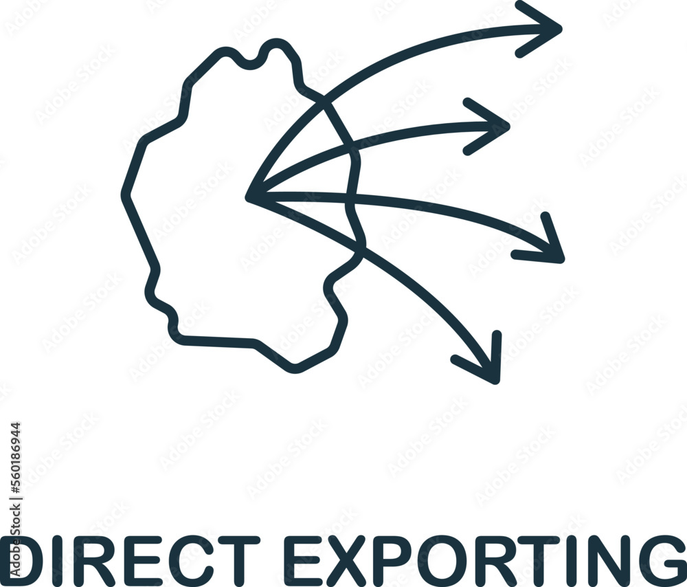 Direct Exporting icon. Monochrome simple Global Business icon for ...