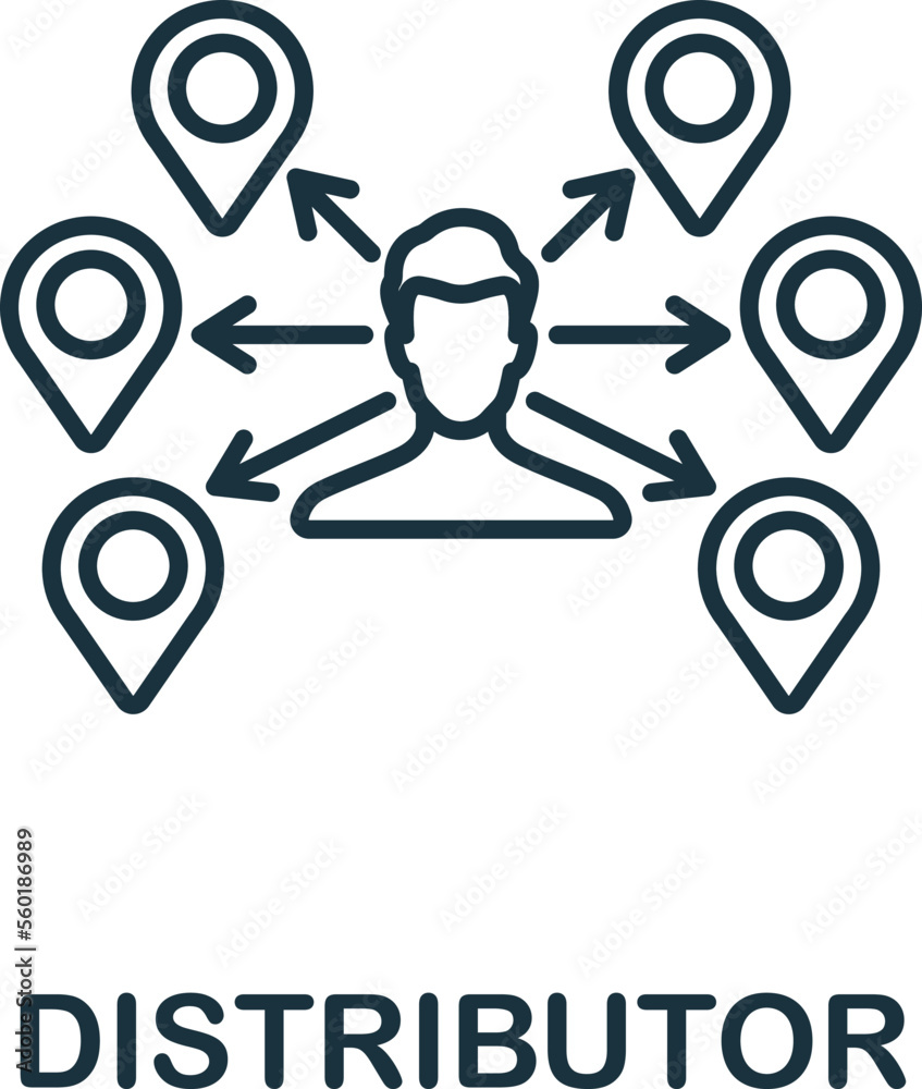 Distributor icon. Monochrome simple Global Business icon for templates ...
