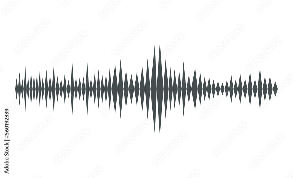 Sound wave signal in vibration graph form for voice recording. Vector ...