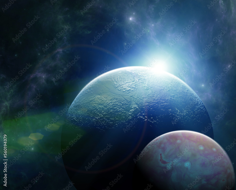 Planets and exoplanets of unexplored galaxies, black hole. Sci-Fi. New ...