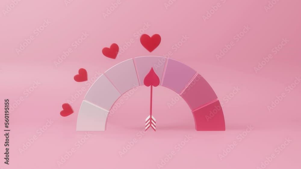 Love Indicator, Valentine's Day concept, love heart speedometer icon or ...