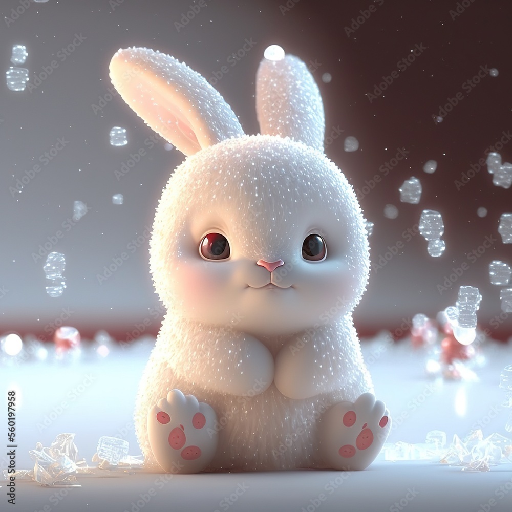 The Cute Baby rabbit.Generative AI Stock Illustration | Adobe Stock
