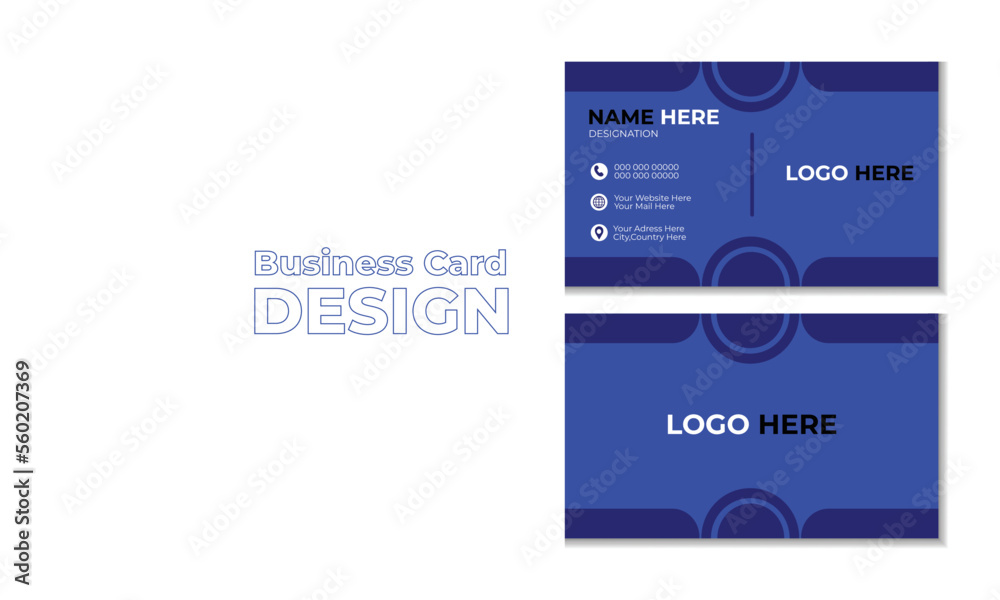 Blue business card template, Business card design template, Clean ...