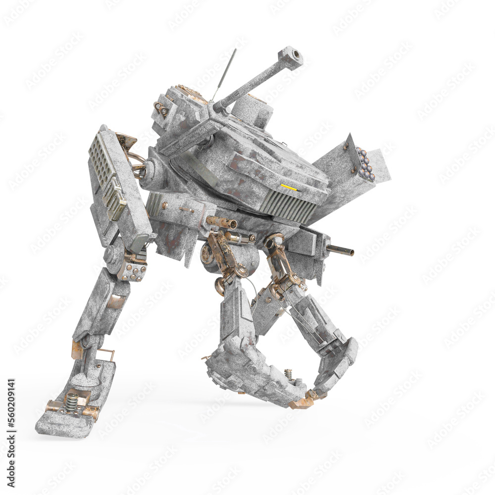 killer mech is doing a pick up pose for war Stock Illustration | Adobe ...