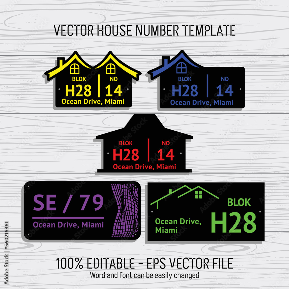 Laser cutting template files for house numbers, housing numbers, room ...