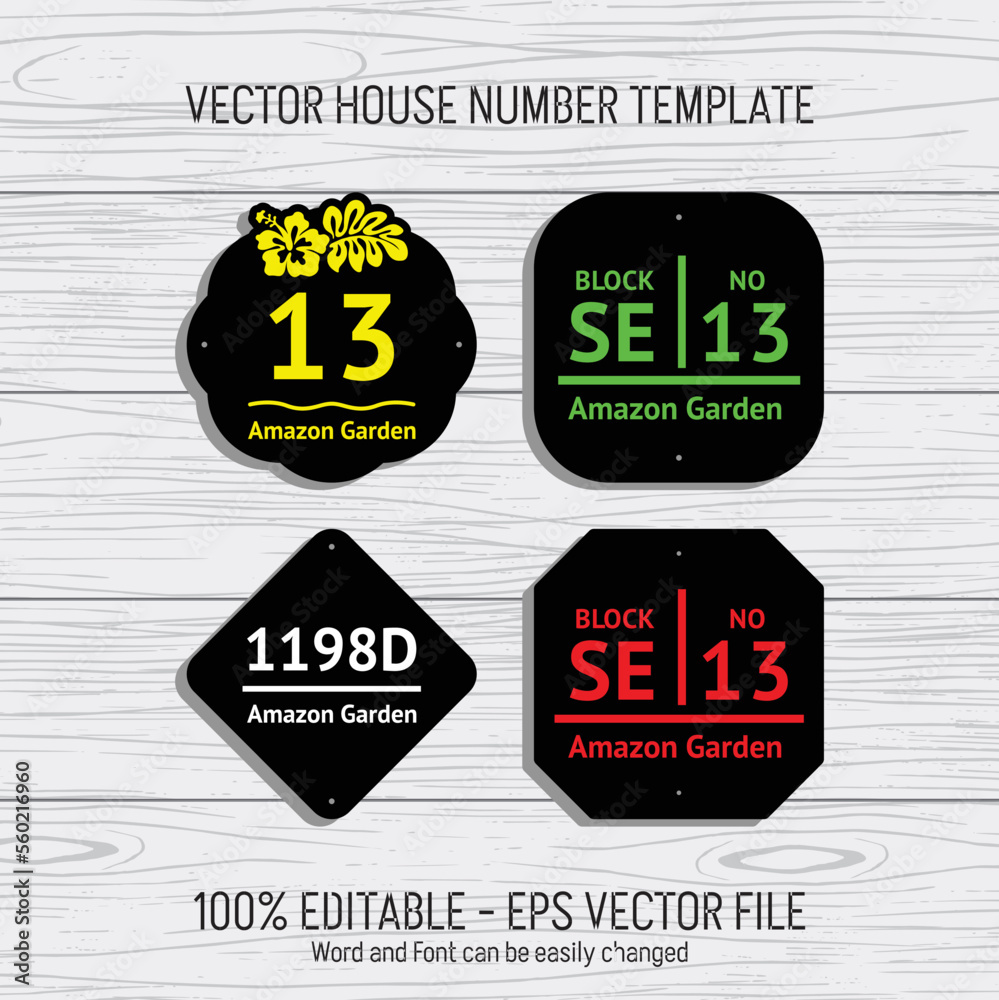 Laser cutting template files for house numbers, housing numbers, room ...