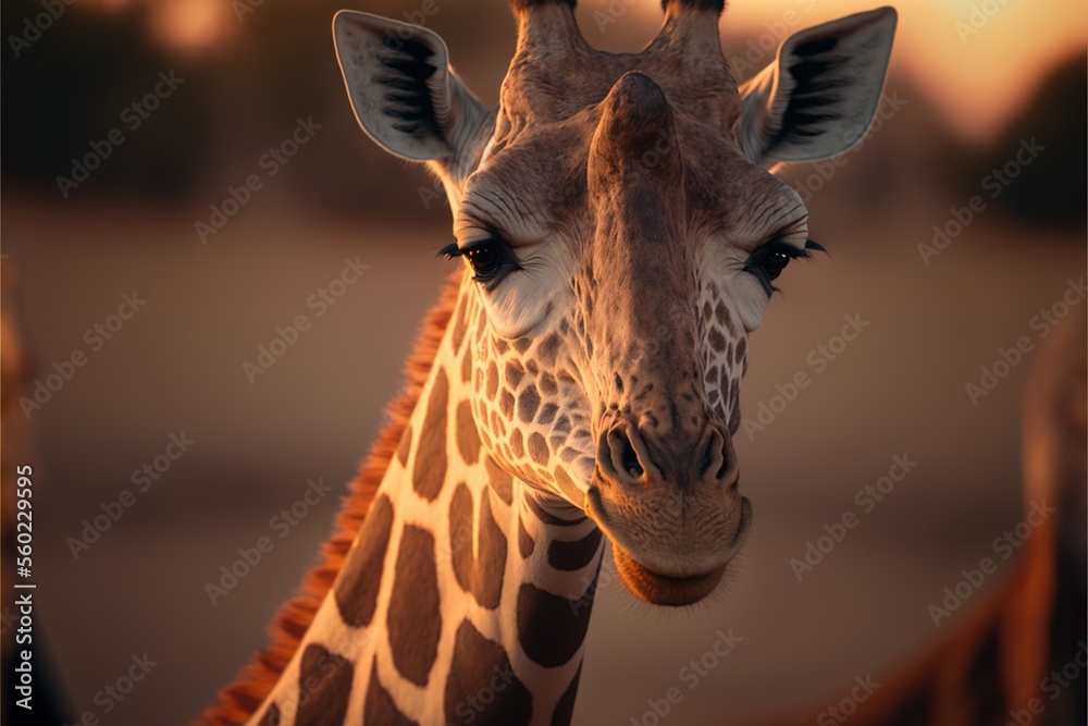 a giraffe with a very long neck and a very long neck with a very long ...