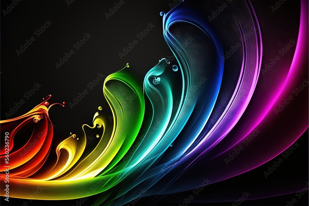 a colorful abstract background with a black background and a black ...