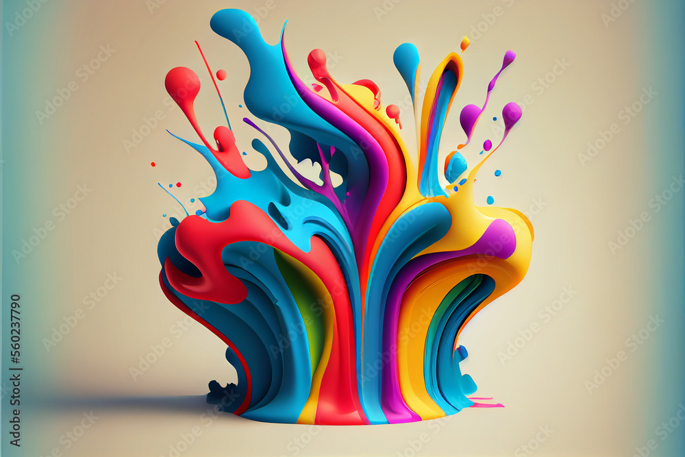splash 3d poster modern background. Liquid forms Stock Illustration ...