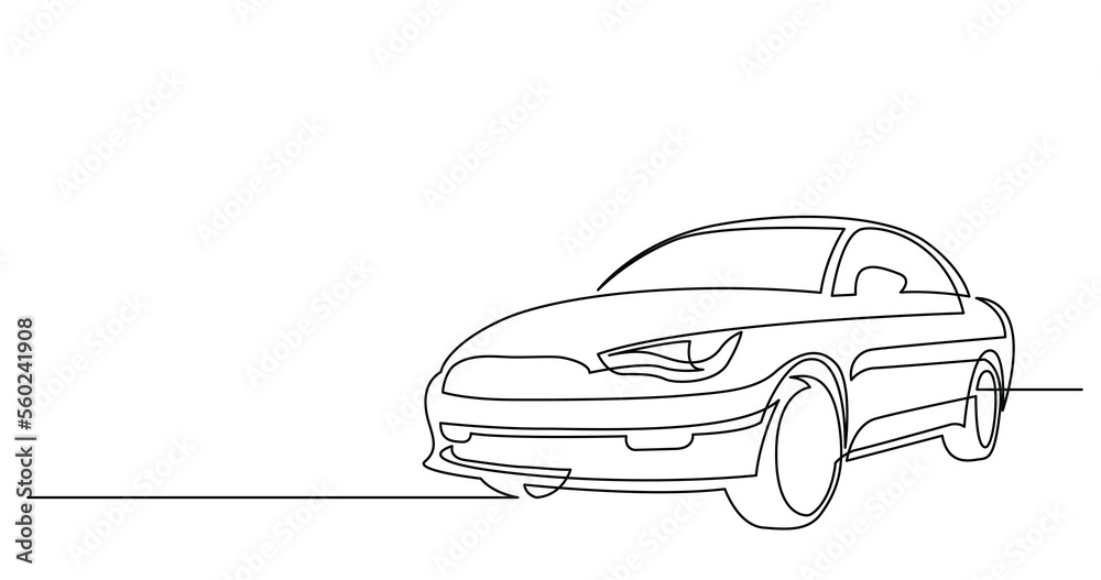 continuous line drawing of modern elegant car - PNG image with ...