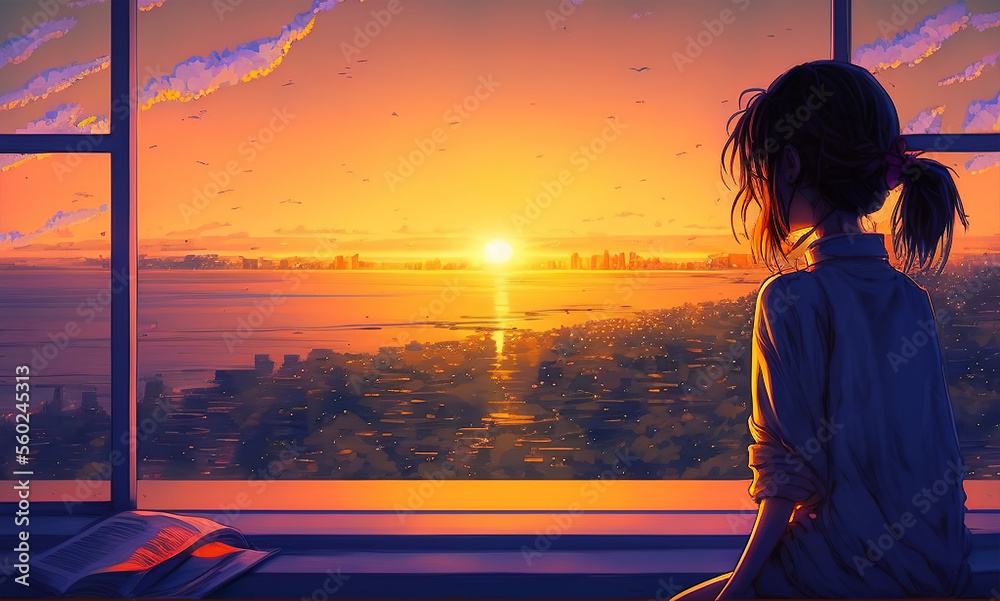 Anime Girl In The Sun