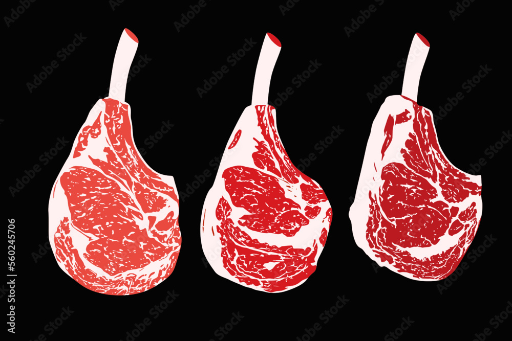 steak tomahawk poster with steak silhouette, tomahawk text, steak. logo ...