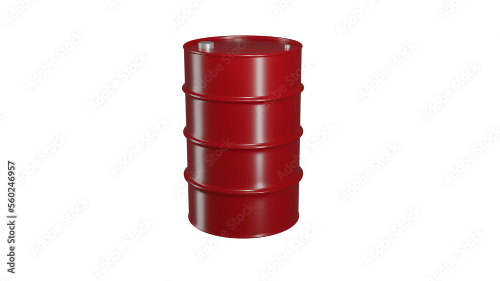 Red metal oil barrel with cap isolated on transparent background ...