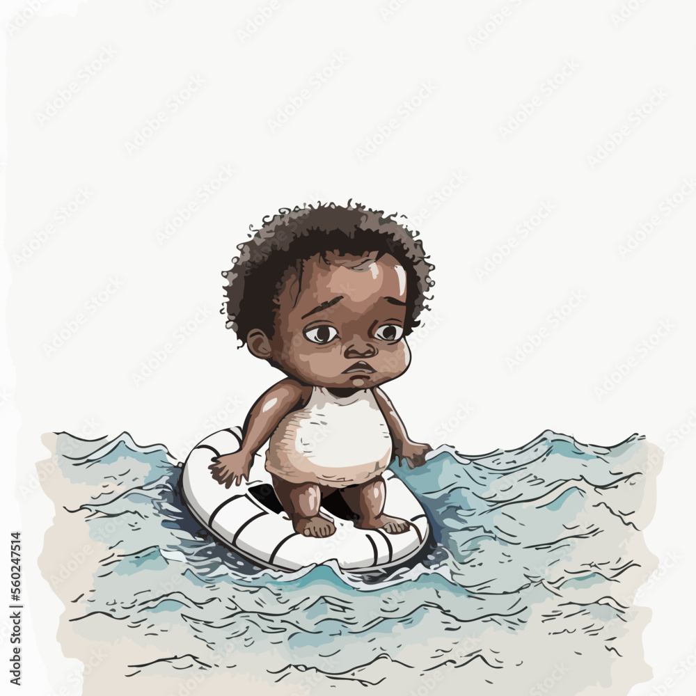 An African child, trapped on a life preserver in the ocean, speaks out ...