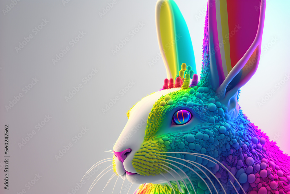 Happy chinese new year of the fantasy rainbow bunny rabbit zodiac sign ...
