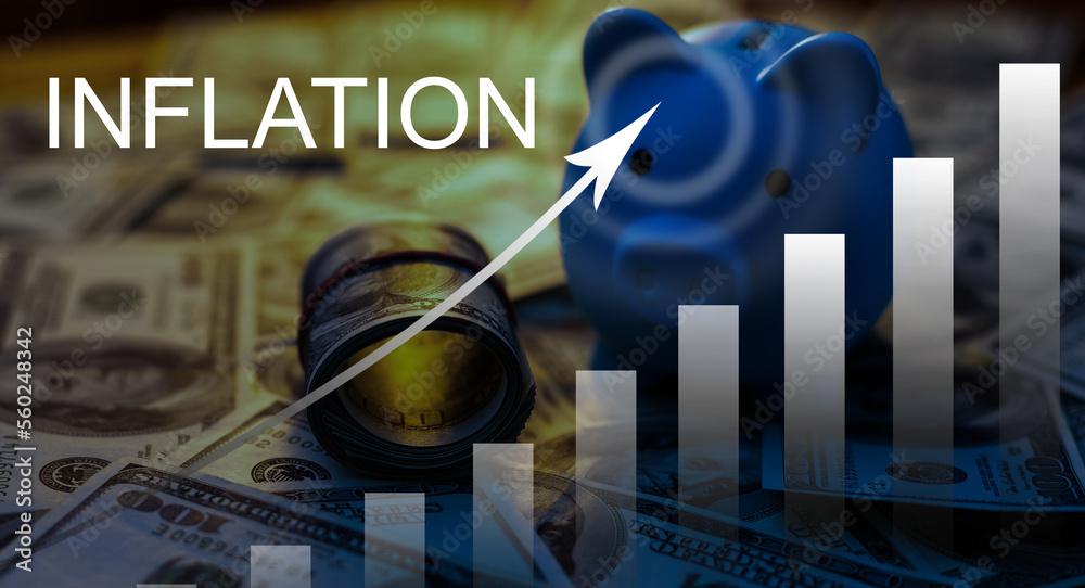 Inflation, tax, cash flow and another financial concept. focused on ...