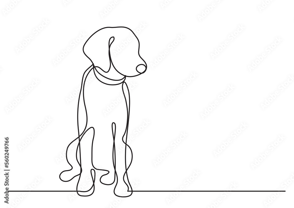 continuous line drawing cute dog - PNG image with transparent ...