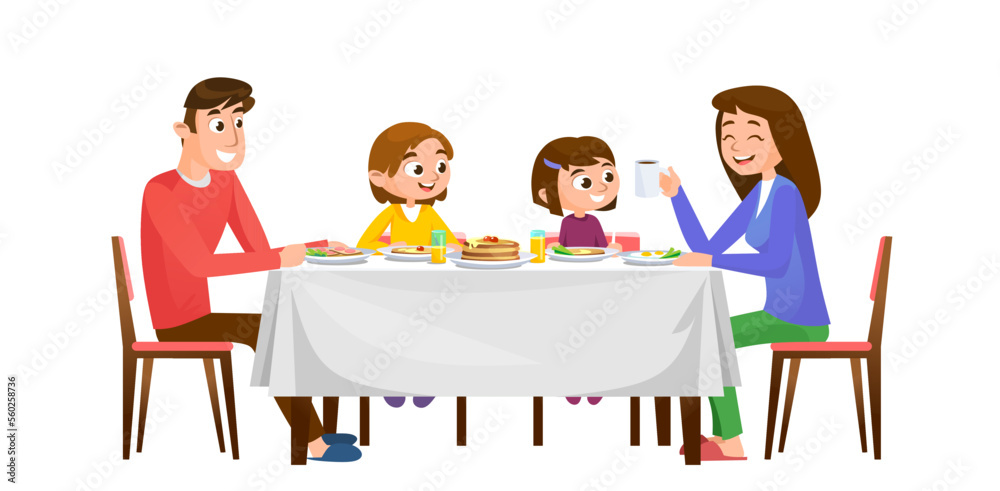 Cartoon Kids Dinner Table