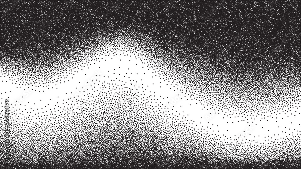 Dotwork wave pattern vector background. Black noise stipple dots. Sand ...