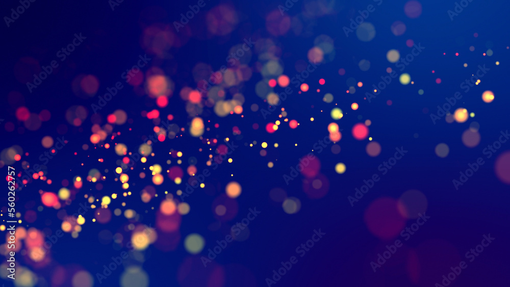 cloud of multicolored particles fly in air slowly or float in liquid ...