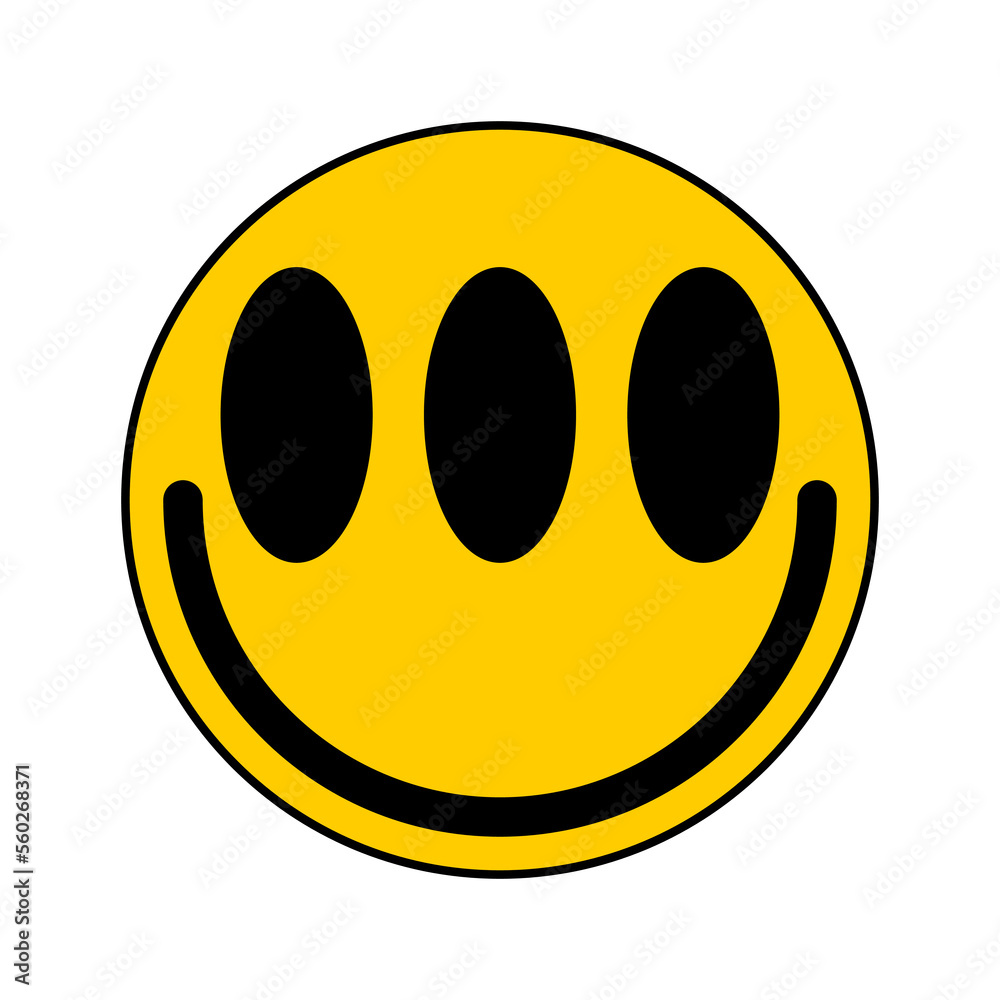 Face with three eyes. Trendy vector illustration isolated on white ...