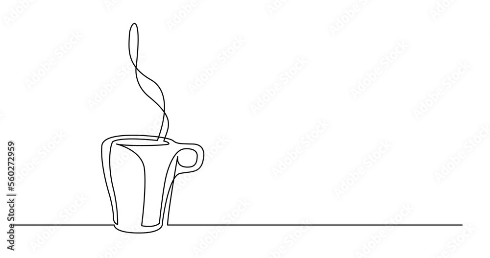 continuous line drawing of tall coffee cup - PNG image with transparent ...
