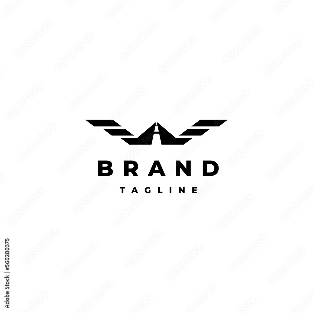 Road Icon And Wing Symbol Forming The Letter W. Letter W Design From ...
