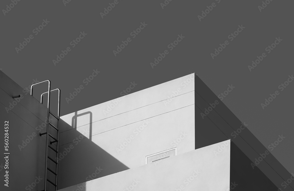 Street Minimal exterior architecture background of stainless steel ...