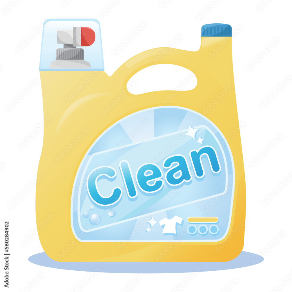 Liquid laundry detergent vector illustration for cleaning supplies on ...