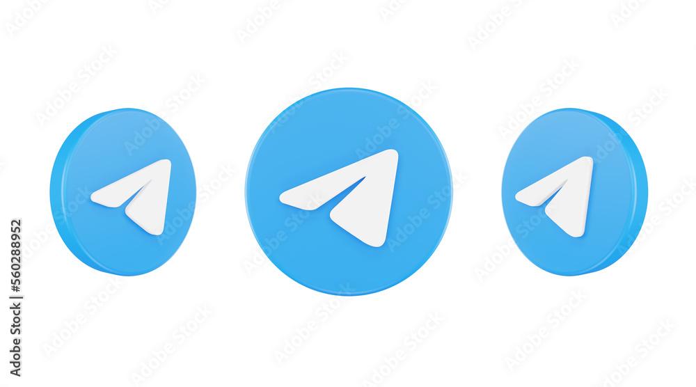 social media icon telegram logo isolated 3d render Stock Illustration ...