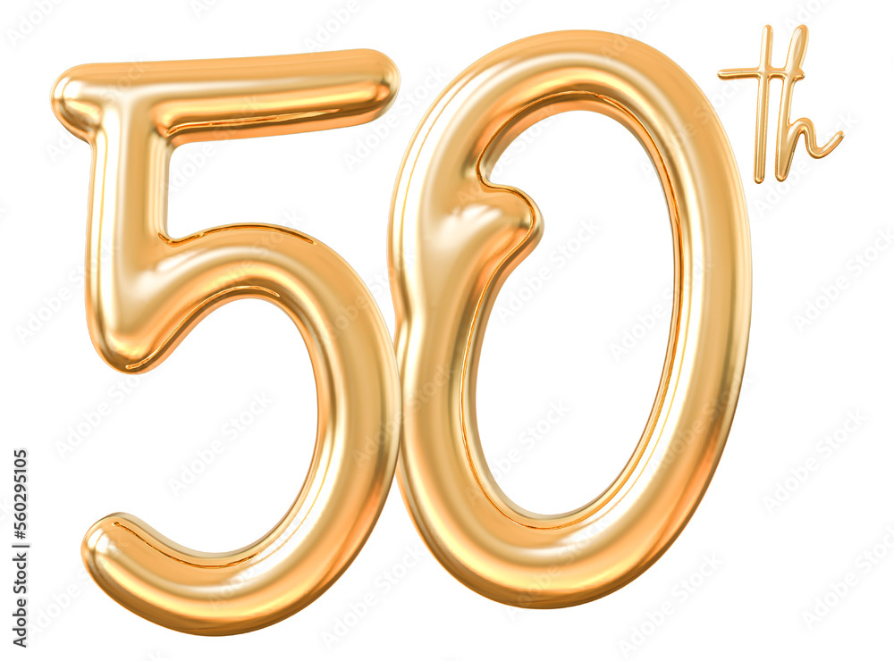 Anniversary 50th 3d gold number with generative AI Stock Illustration ...