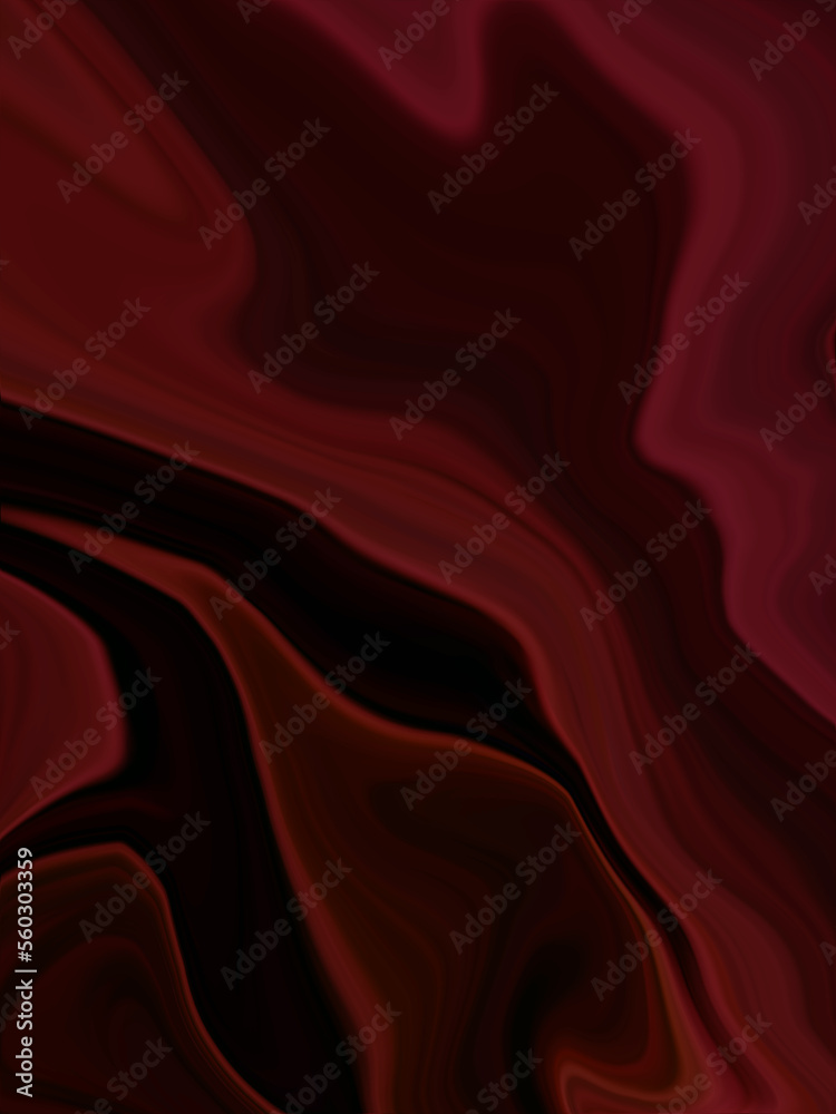 Red silk background with red swirl wave lines, acrylic ink effect red ...