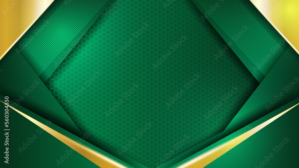 Modern abstract green and gold background vector. Elegant concept ...